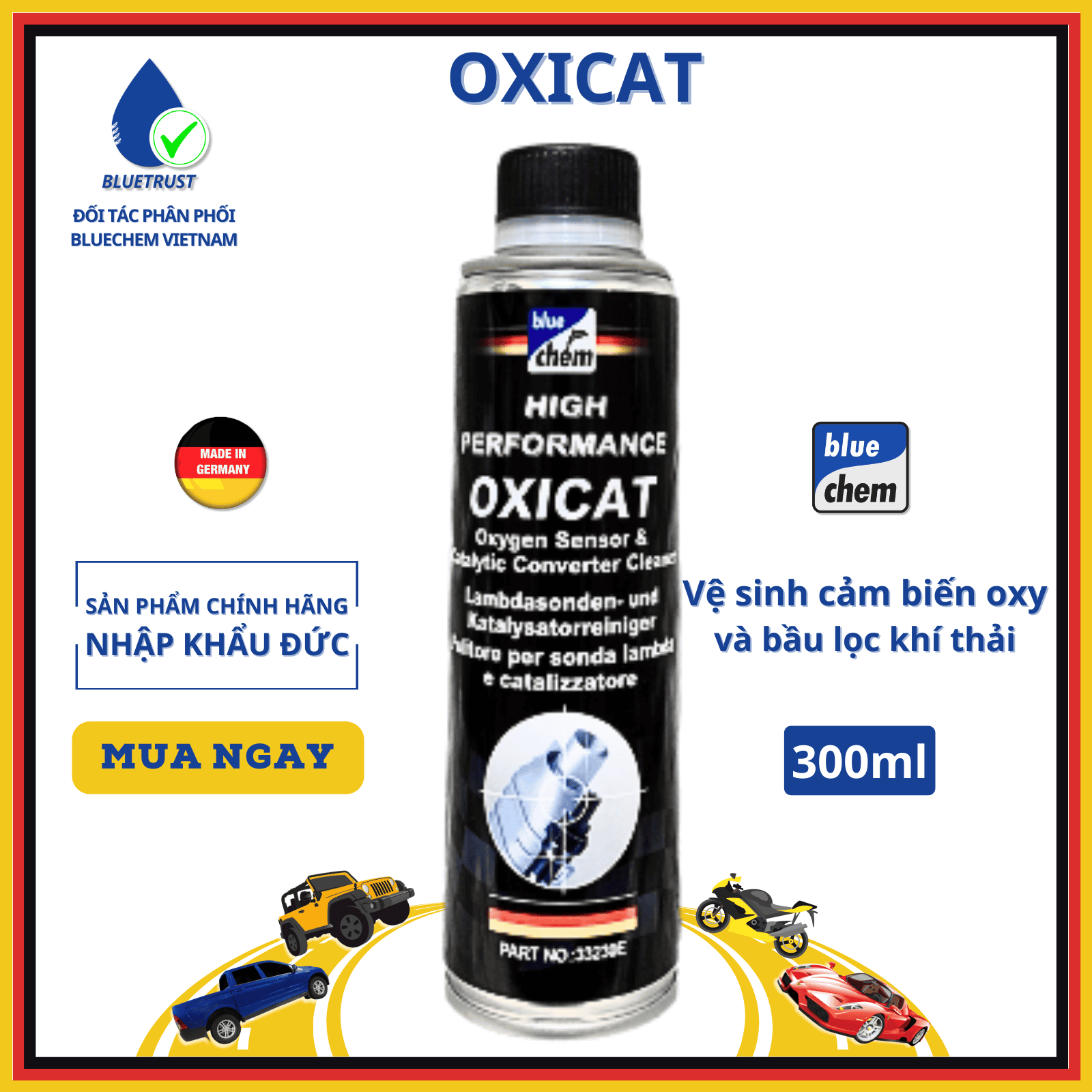 Dung Dịch Vệ Sinh Cảm Biến Oxy, Bầu Catalytic, BLUECHEM -OXICAT -300ml